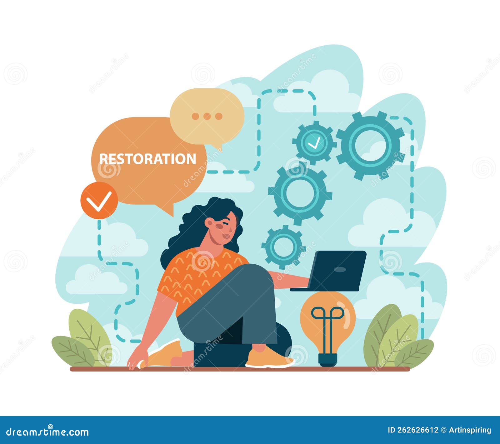 Restoration Concept. Post Crisis Growth or Recovery Stock Vector ...