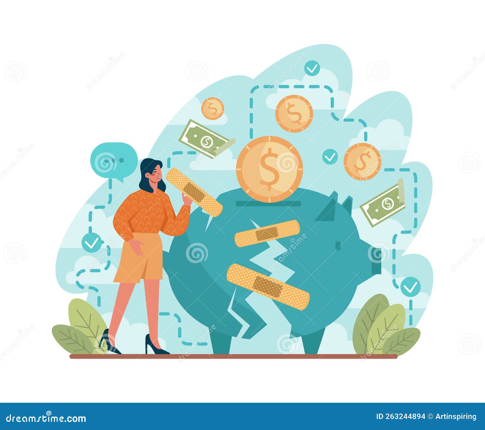 Restoration Concept. Post Crisis Growth or Recovery Stock Vector ...