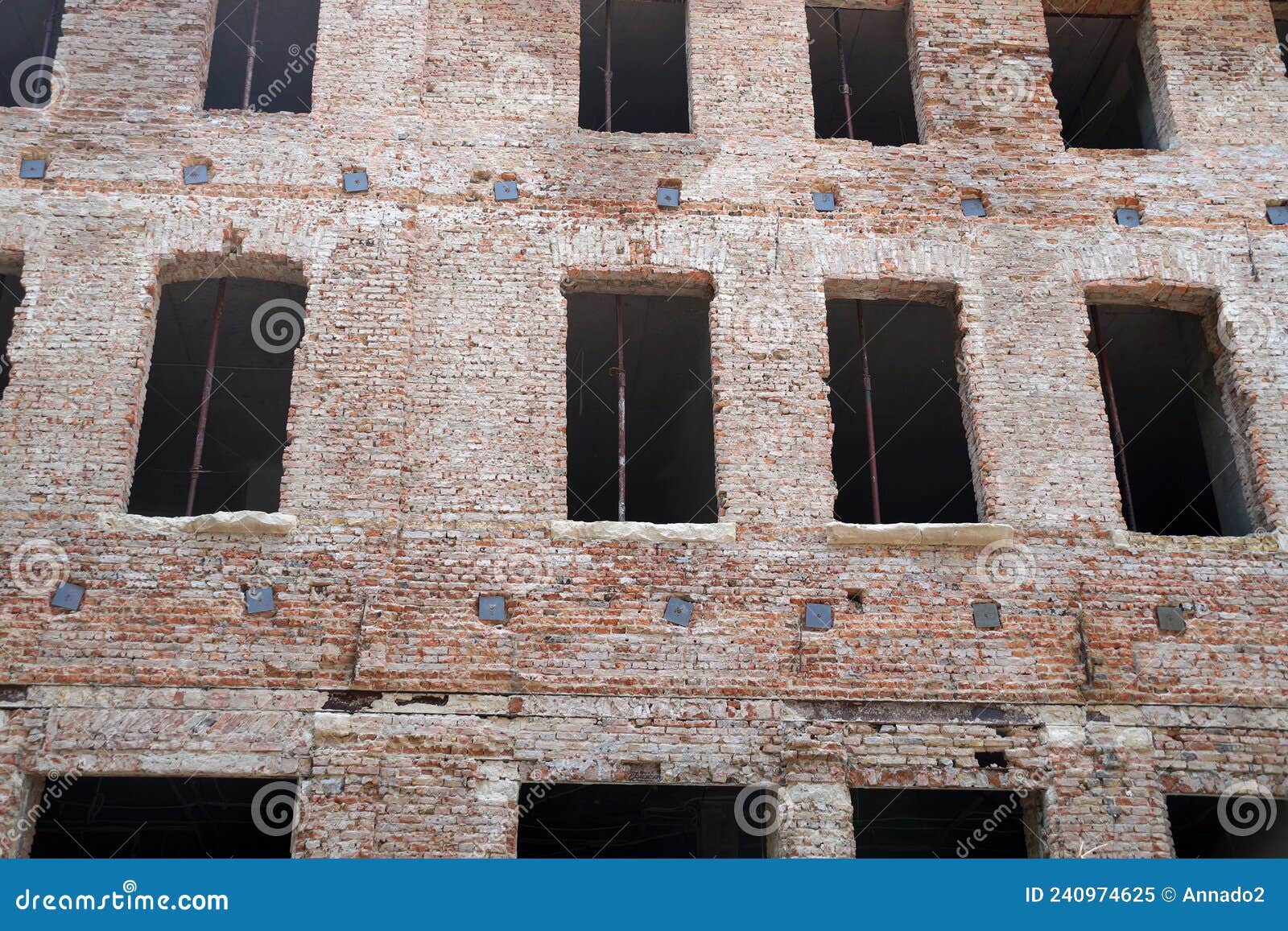 Restoration of the Facade of an Old Brick House Stock Image - Image of ...