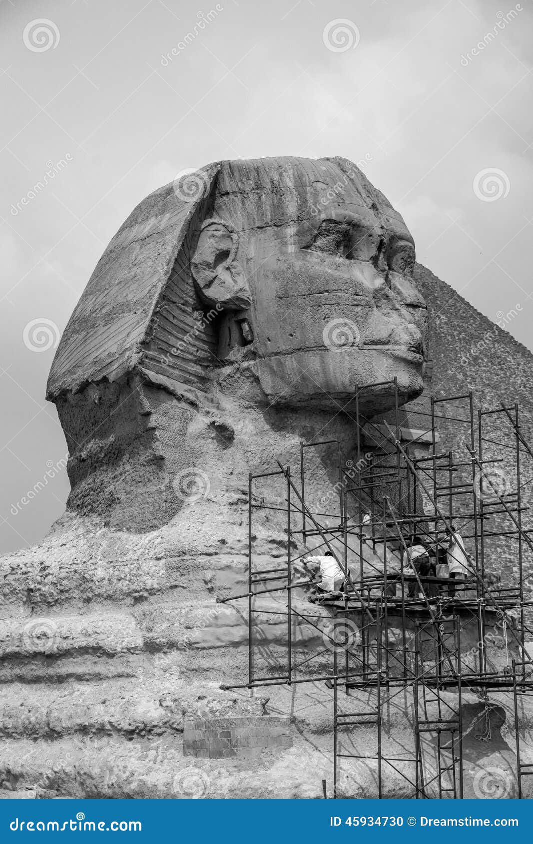 Restoration of the Great Sphinx of Giza in Egypt Stock Photo - Image of ...