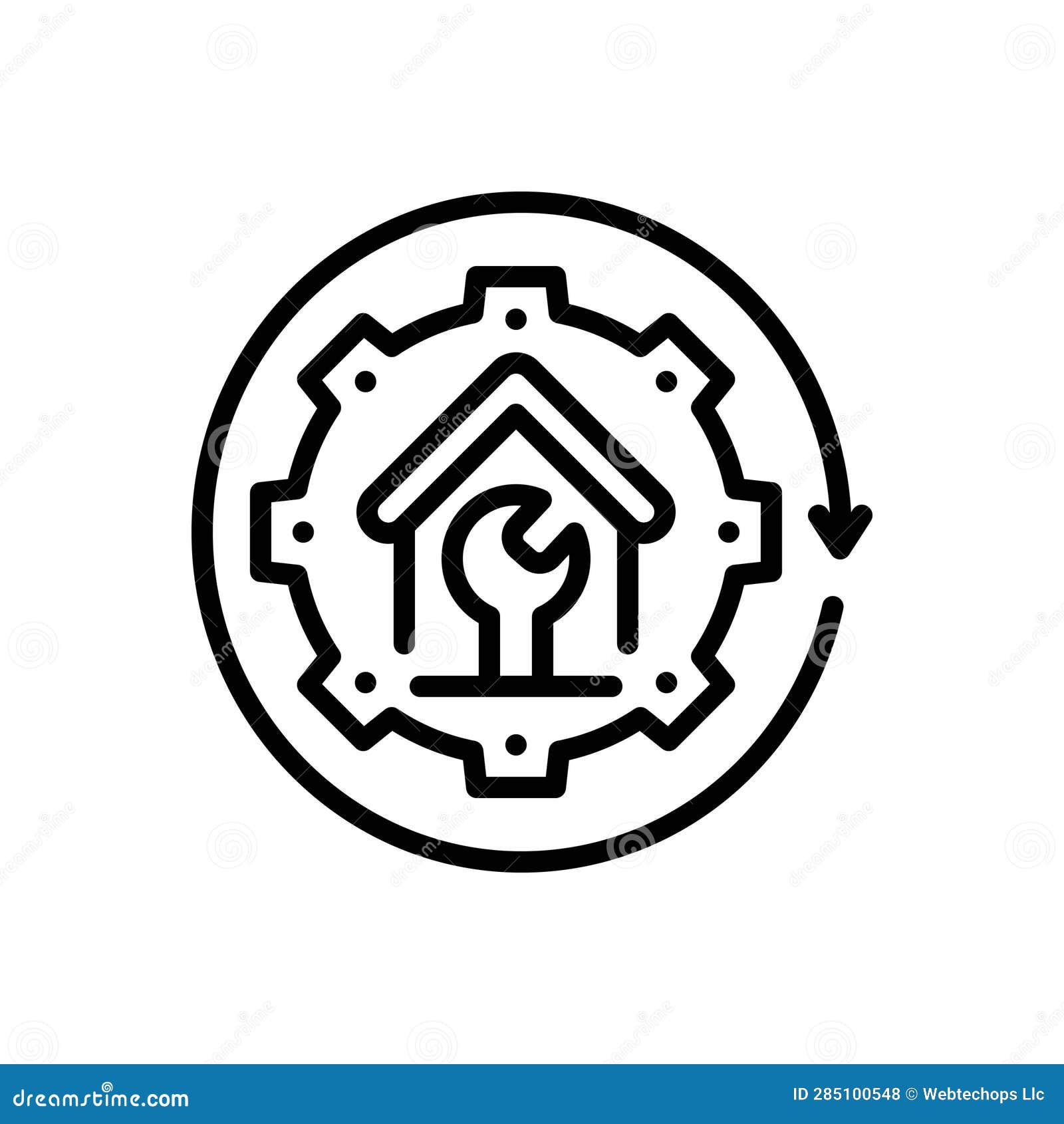 Black Line Icon for Restoration, Hours and Renewal Stock Vector ...