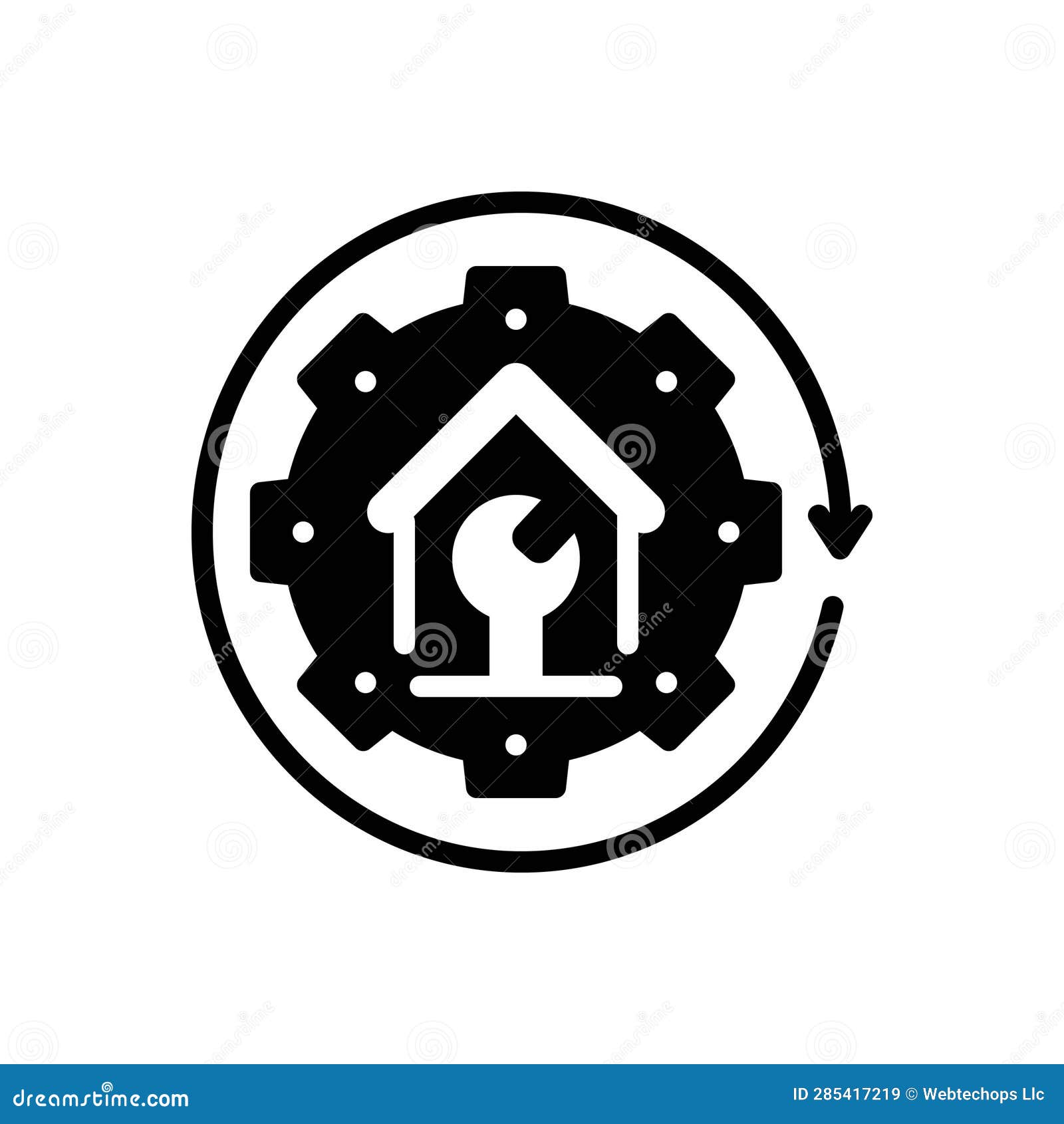 Black Solid Icon for Restoration, House and Renewal Stock Vector ...