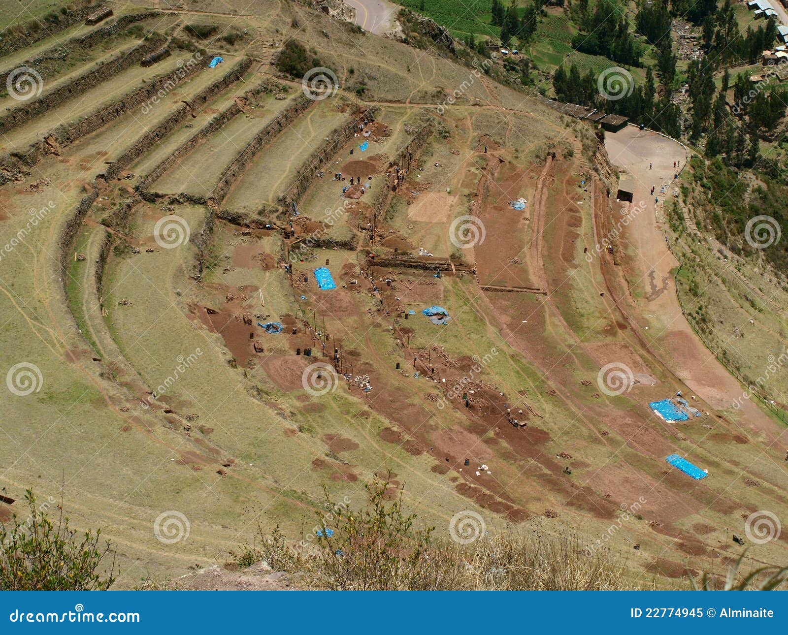 Restoration of Inca Terraces Stock Image - Image of stones, peru: 22774945