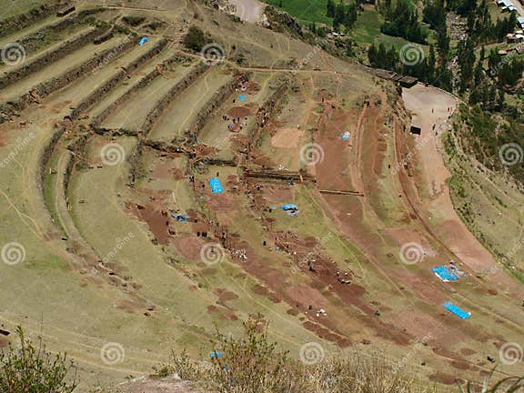Restoration of Inca Terraces Stock Image - Image of stones, peru: 22774945