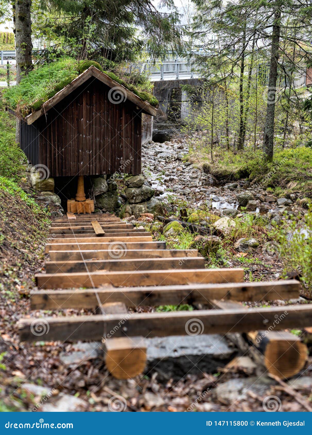 Restoration of an Old Wooden Water Mill, Work in Progress Stock Photo ...