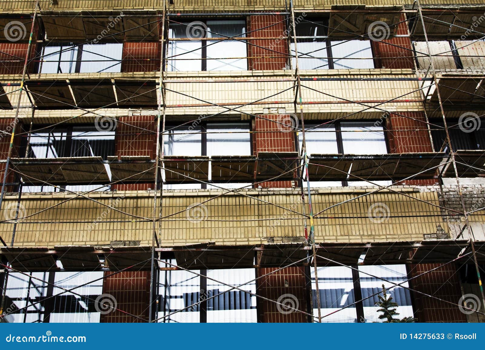 Restoration of a Wall of a Building Stock Image - Image of restoration ...