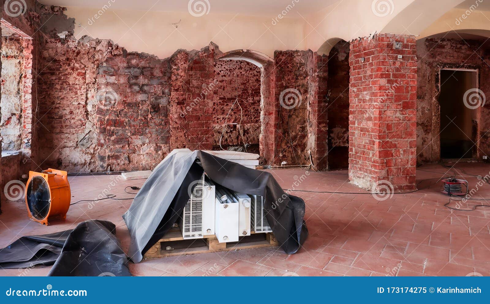 Restoration of a Water Damage in a House Stock Image - Image of ...