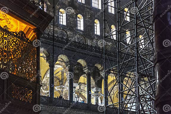 Restoration Work Inside Hagia Sophia Stock Photo - Image of building ... Restoration Work Inside Hagia Sophia Stock Photo - Image of building ...