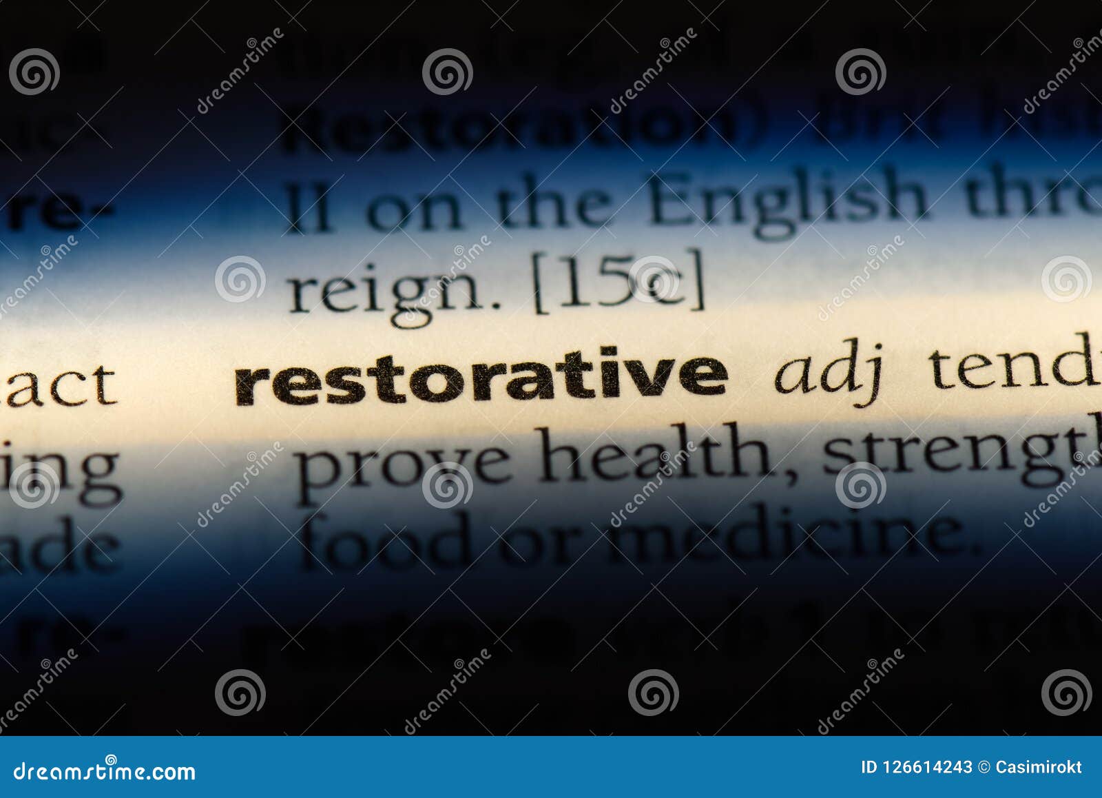 Restorative stock image. Image of english, definition - 126614243