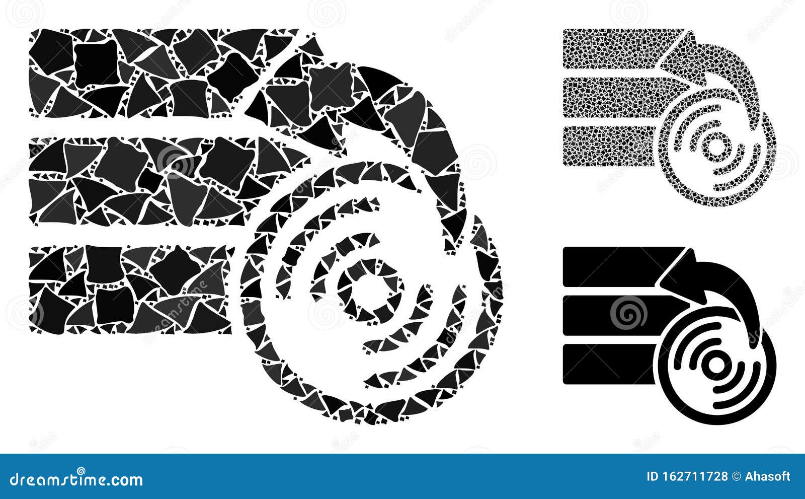 Restore Database Composition Icon of Trembly Items Stock Vector ...