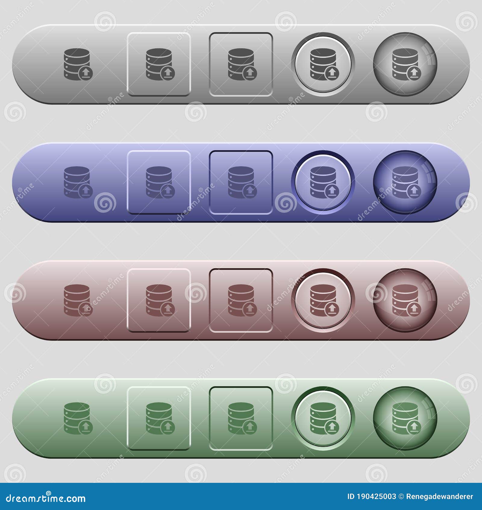 Restore Database Icons on Horizontal Menu Bars Stock Vector ...