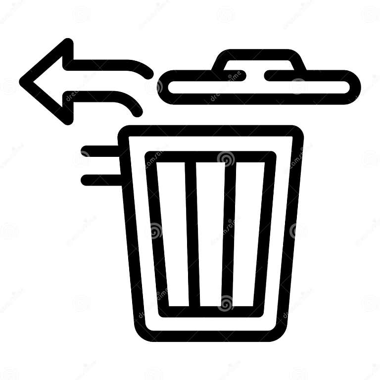Restore Trash Bin Icon, Outline Style Stock Vector - Illustration of ...