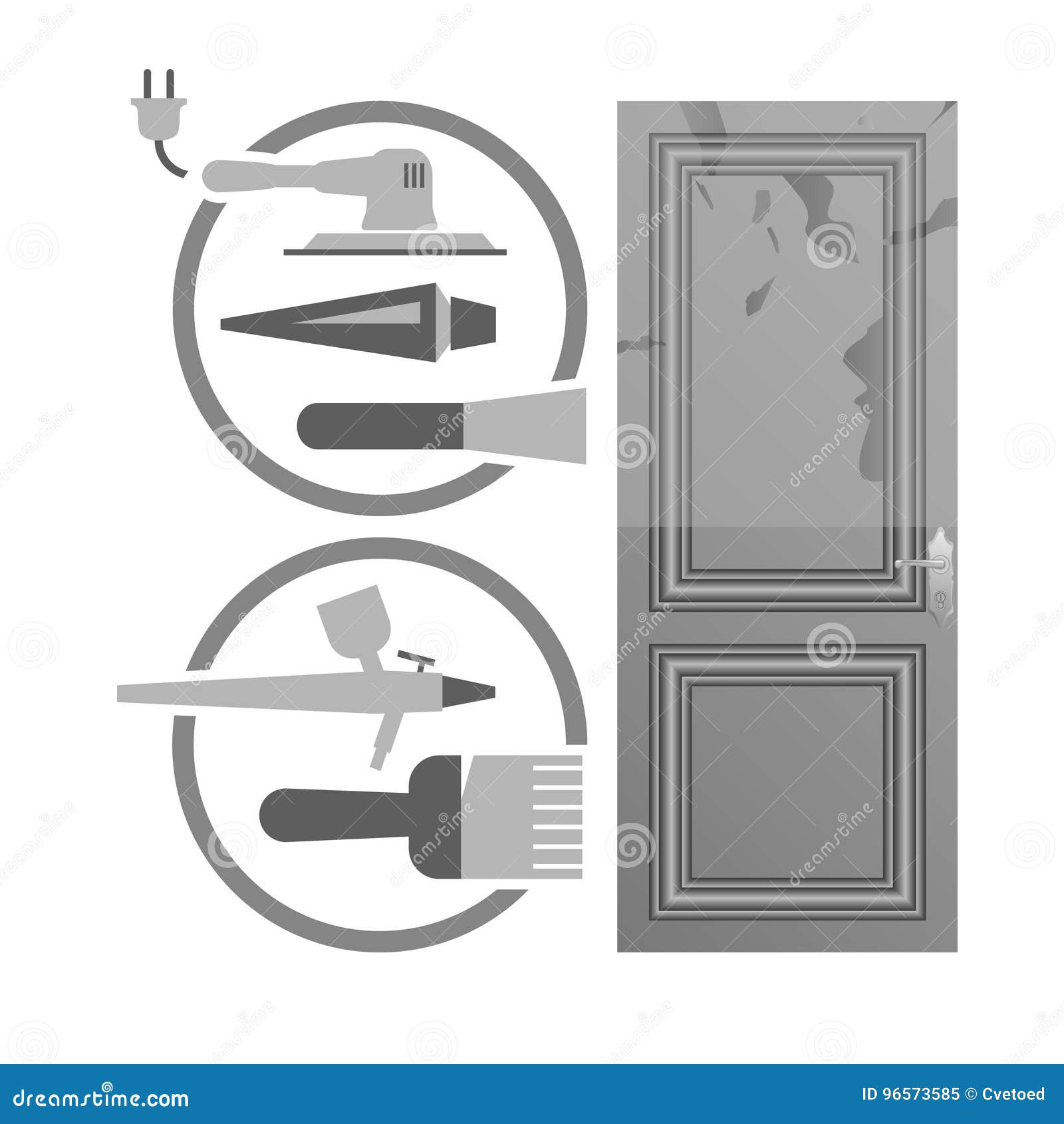 Restore a Wood Door Concept Stock Vector - Illustration of icon ...