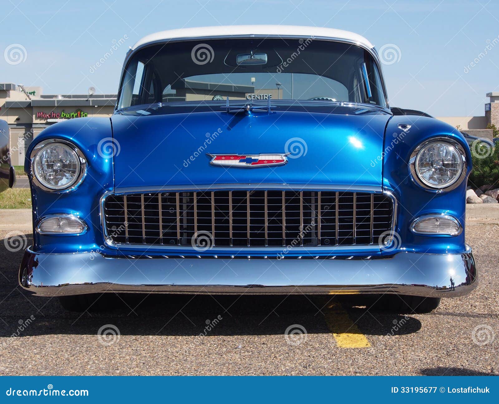 Restored Antique 1955 Blue Chevrolet Belair Editorial Photography ...