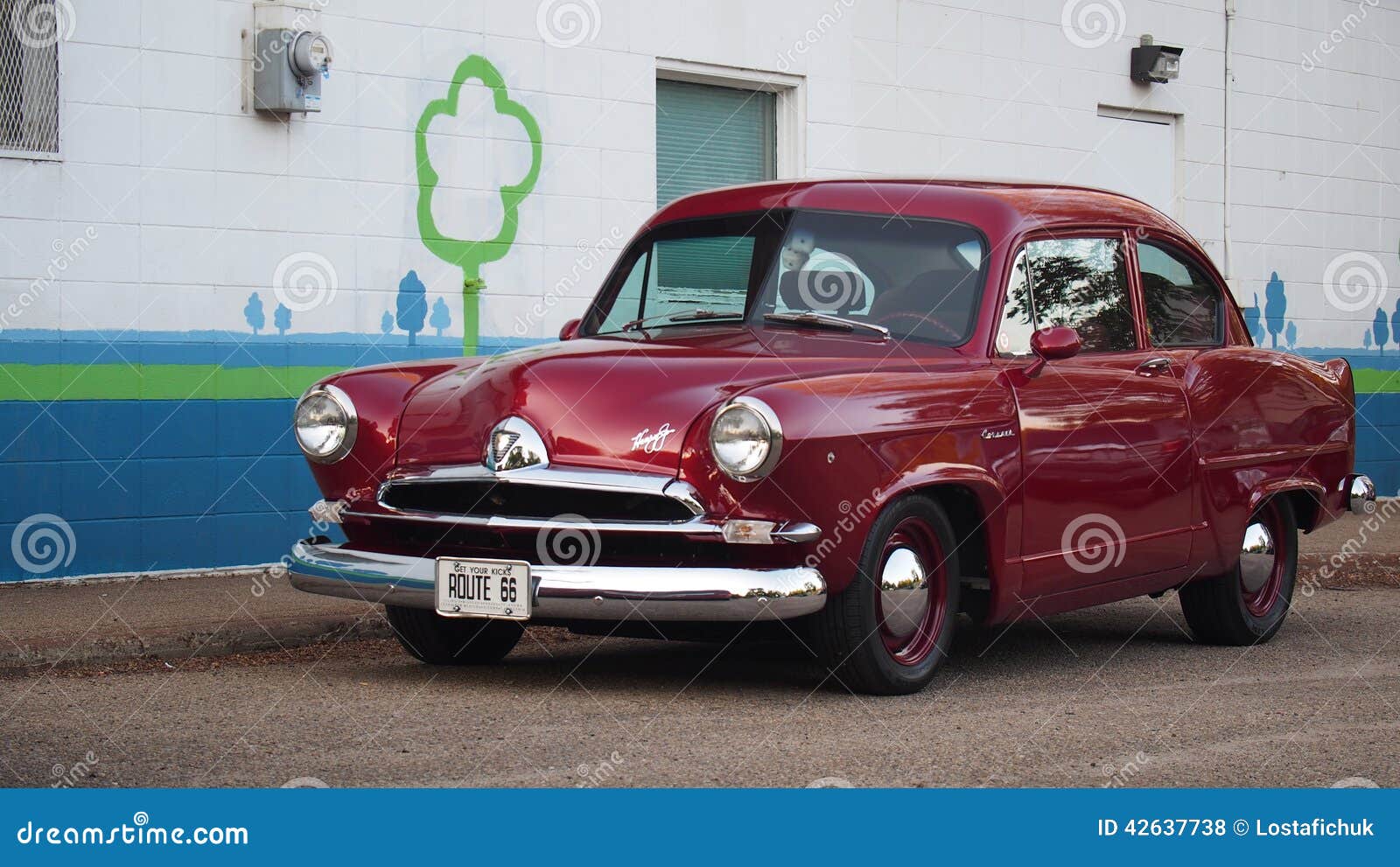Restored Classic Dark Red Car Editorial Stock Photo - Image of shiny ...
