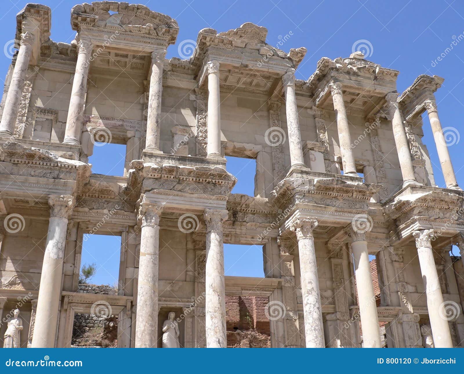 The Restored Library of Celcus Stock Photo - Image of historical ...