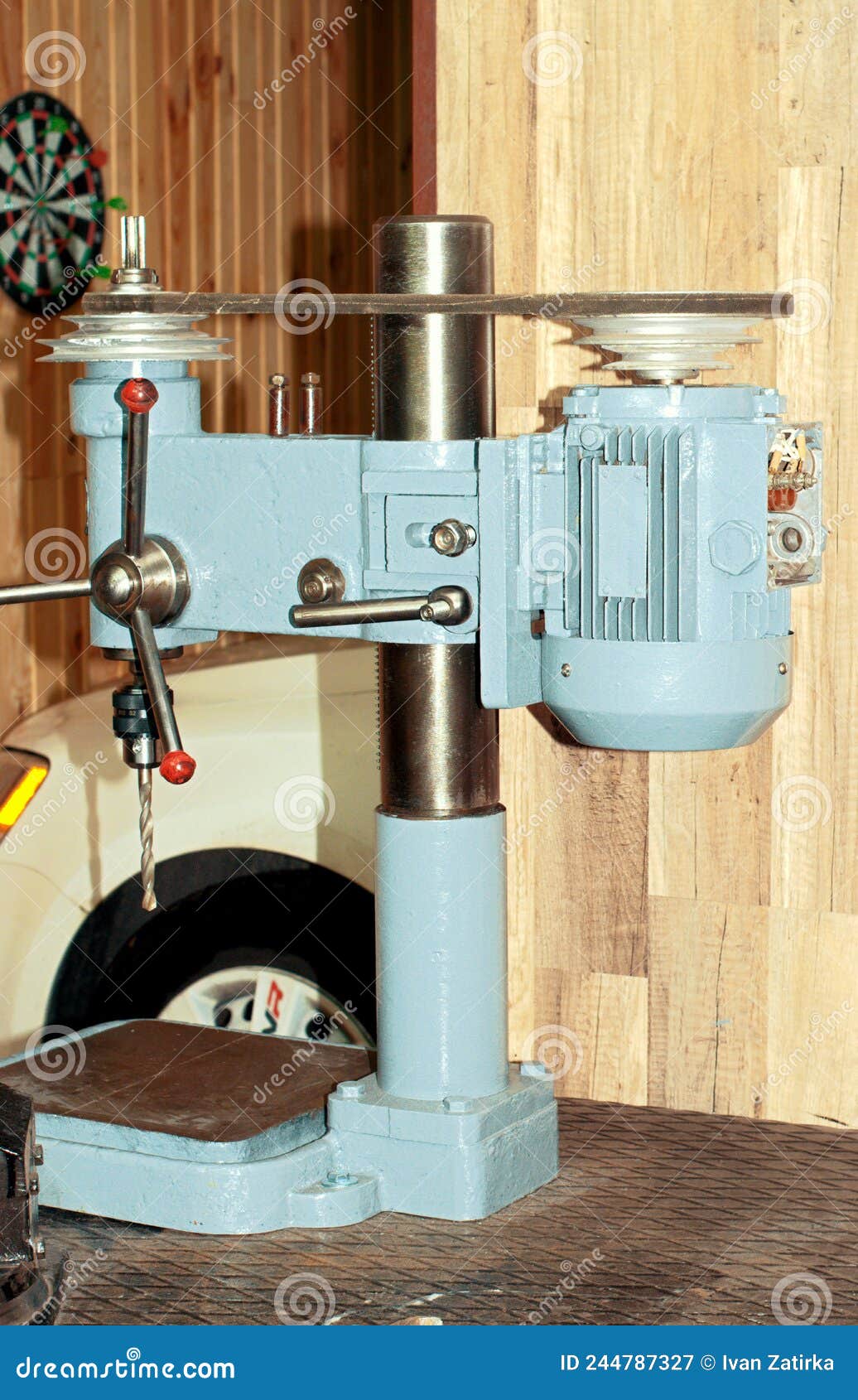 Restored Old Soviet Drilling Machine. Stock Image - Image of restored ...