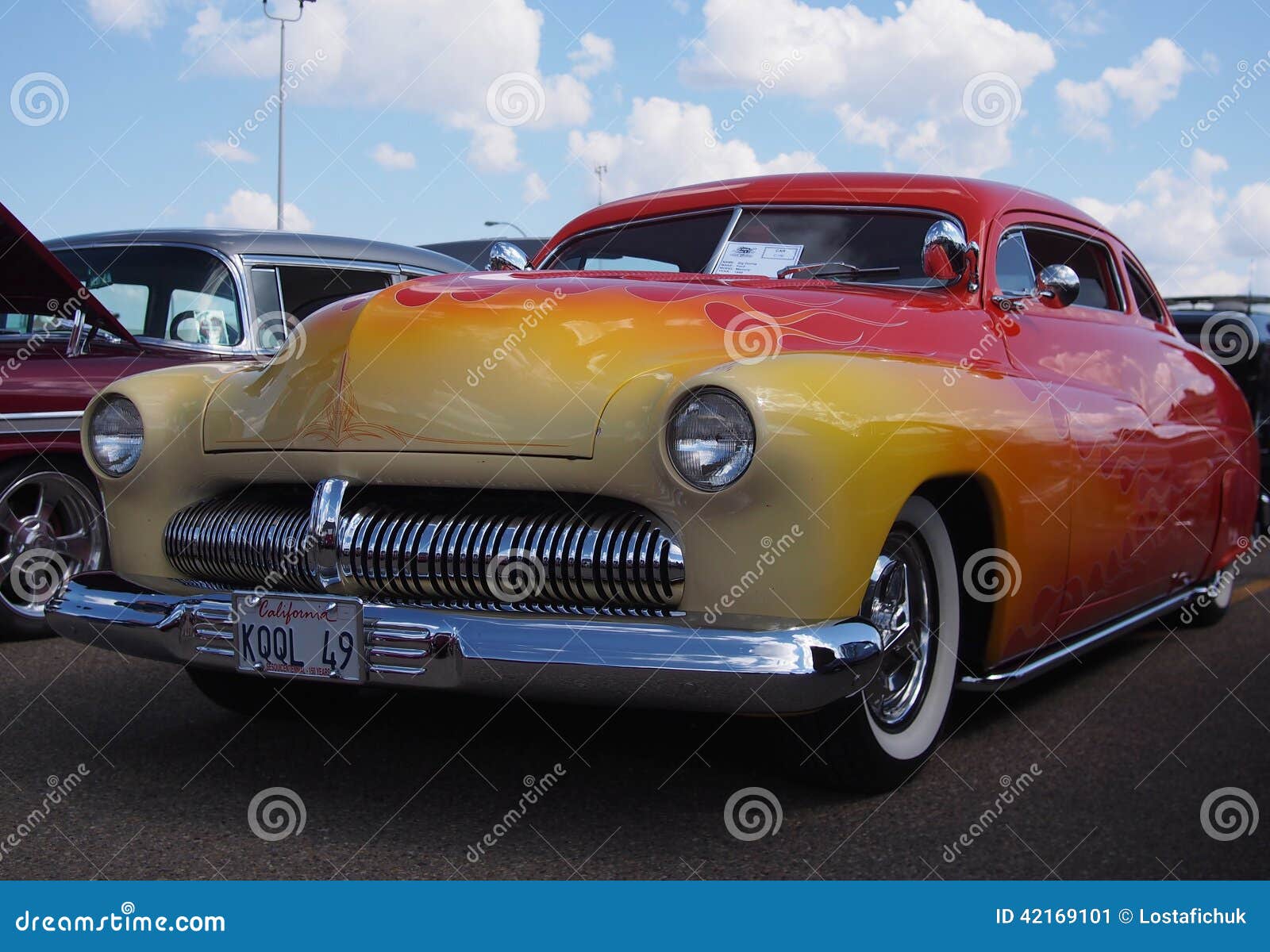 Restored Red and Yellow 1949 Car Editorial Photo - Image of classic ...