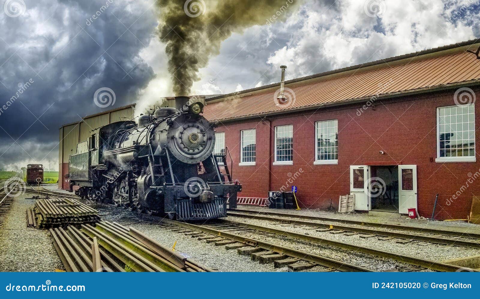 Restored Steam Engine Getting Ready for Service, Blowing Smoke and ...