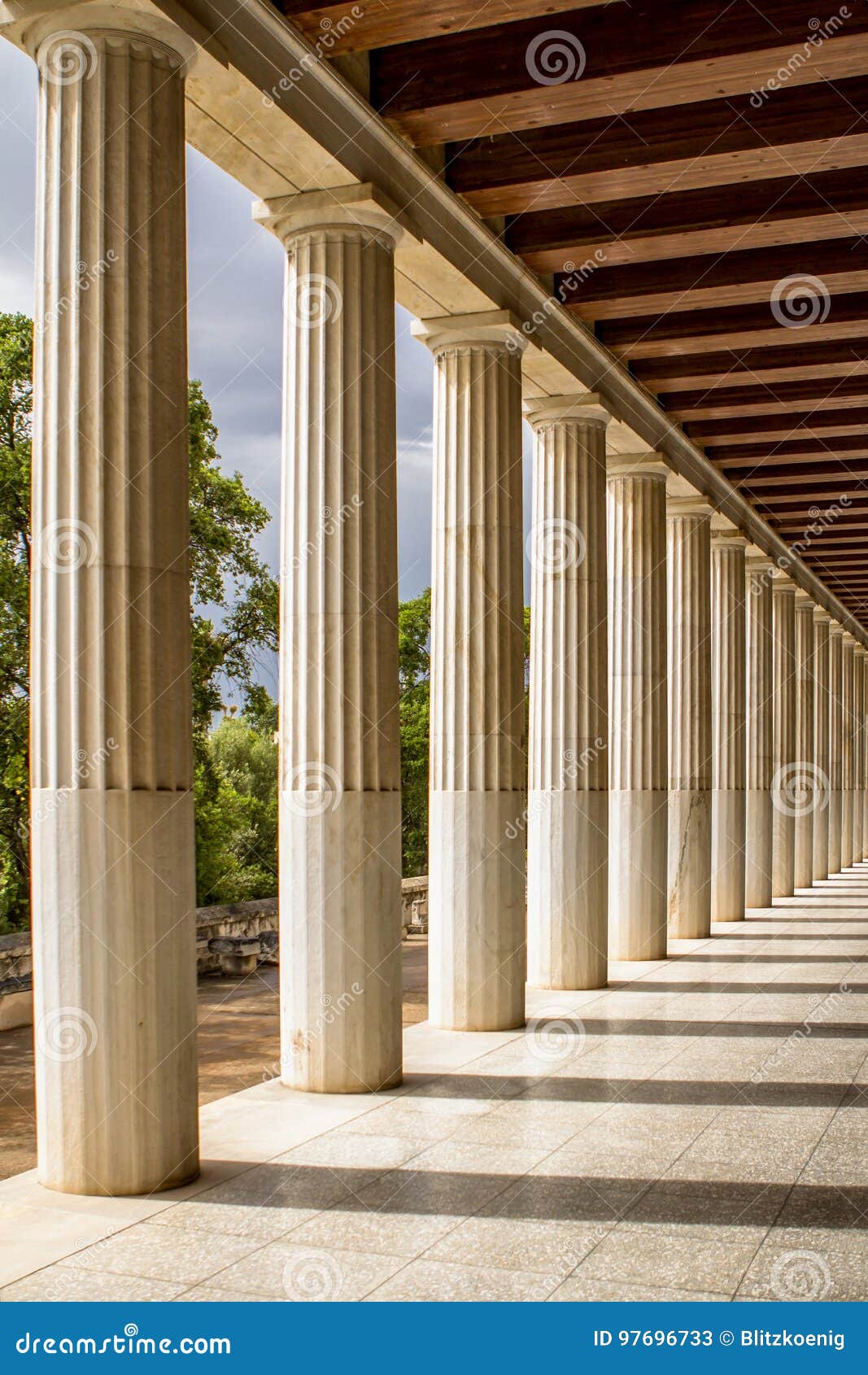 Restored Stoa of Attalos, Athens, Greece Stock Image - Image of athens ...