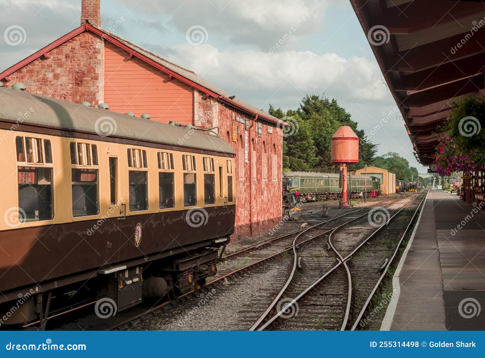 Restored Victorian-Era Passenger Rail Train at a Train Station Stock ...