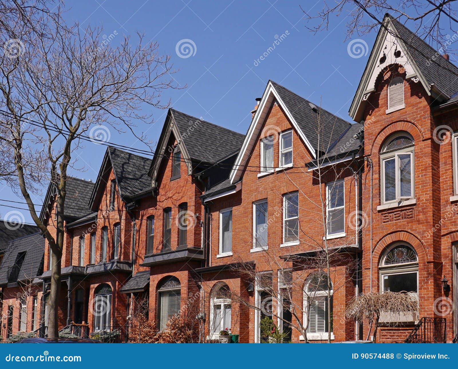 Restored Victorian houses stock photo. Image of class - 90574488