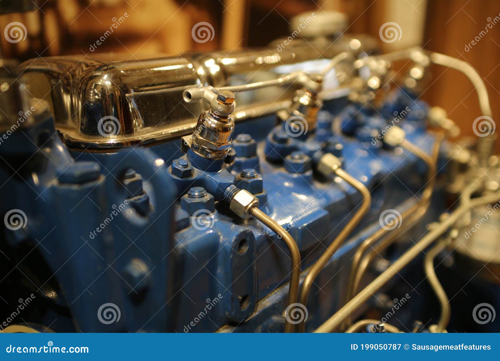 Restored vintage engine stock image. Image of mechanical - 199050787