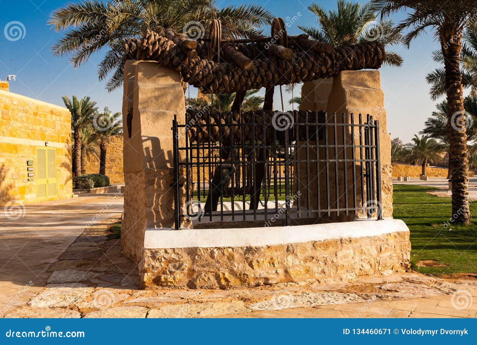 Park In Riyadh With Trees And Stone Pavement Arangements, Perspetive ...