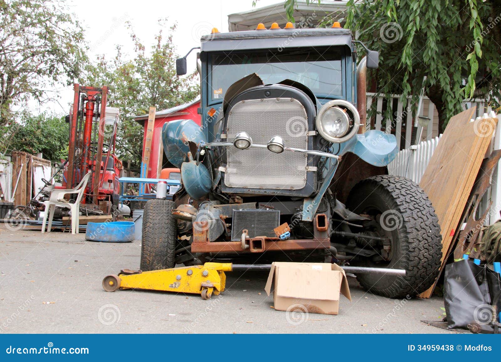 Restoring an old Jalopy stock photo. Image of tools, vintage - 34959438