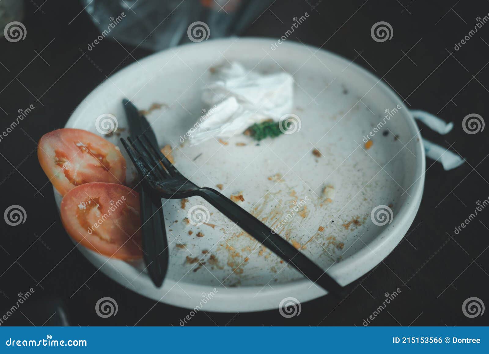 Restos De Comida En El Plato Foto de archivo - Imagen de casero ...