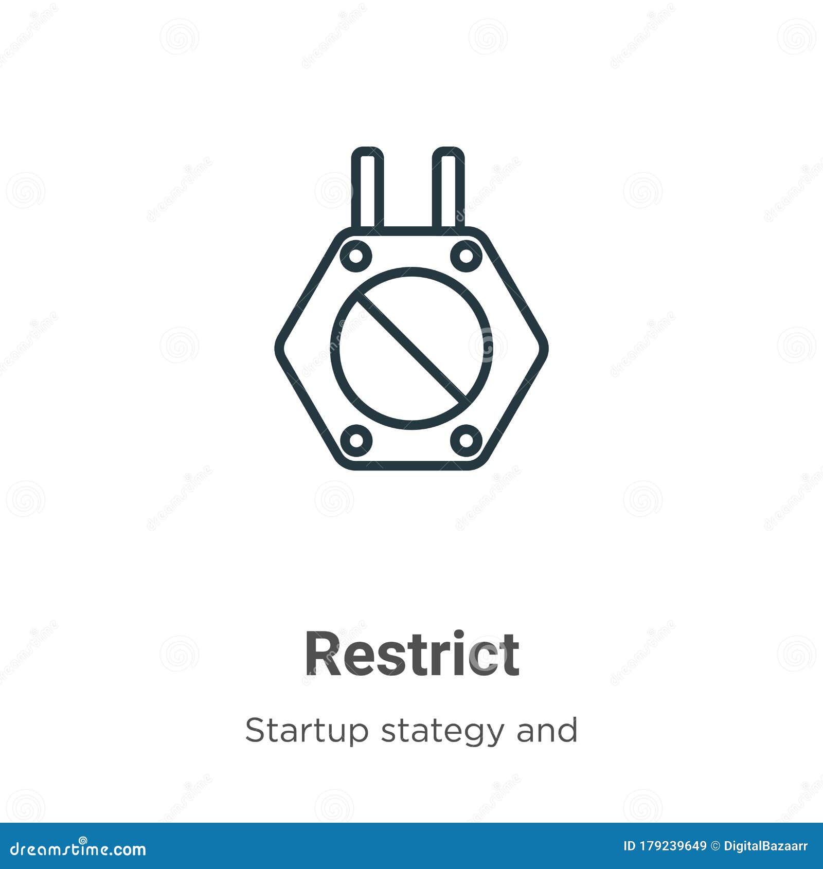 Restrict Outline Vector Icon. Thin Line Black Restrict Icon, Flat ...