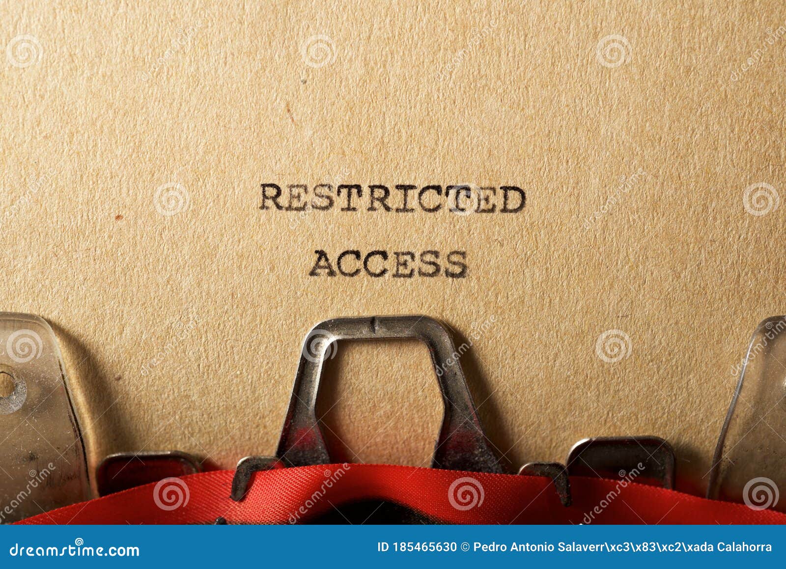 Restricted access text stock photo. Image of sentence - 185465630