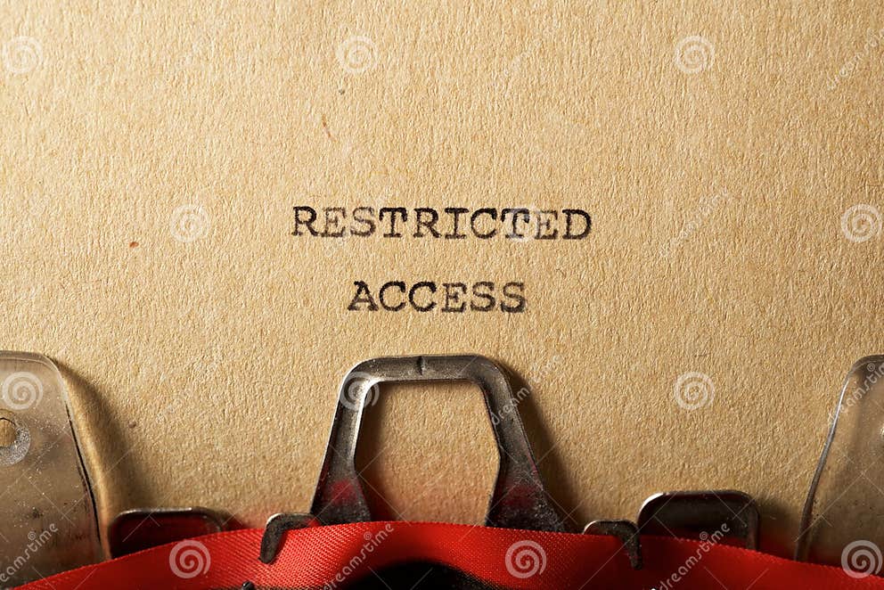 Restricted access text stock photo. Image of sentence - 185465630