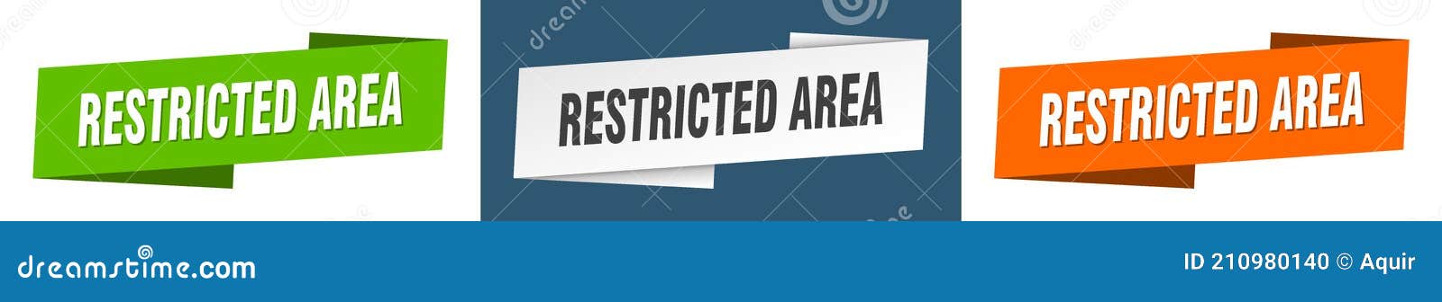 Restricted Area Banner. Restricted Area Ribbon Label Sign Set Stock ...