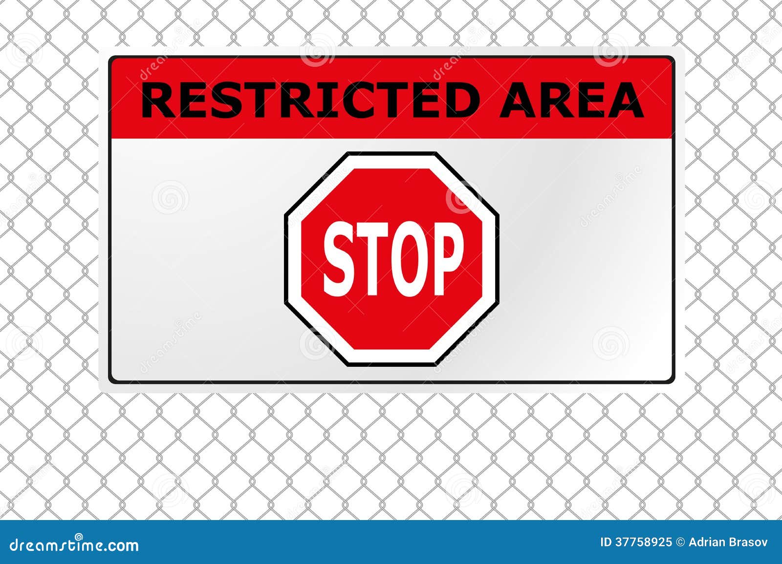 Restricted area fence stock vector. Illustration of restriction - 37758925