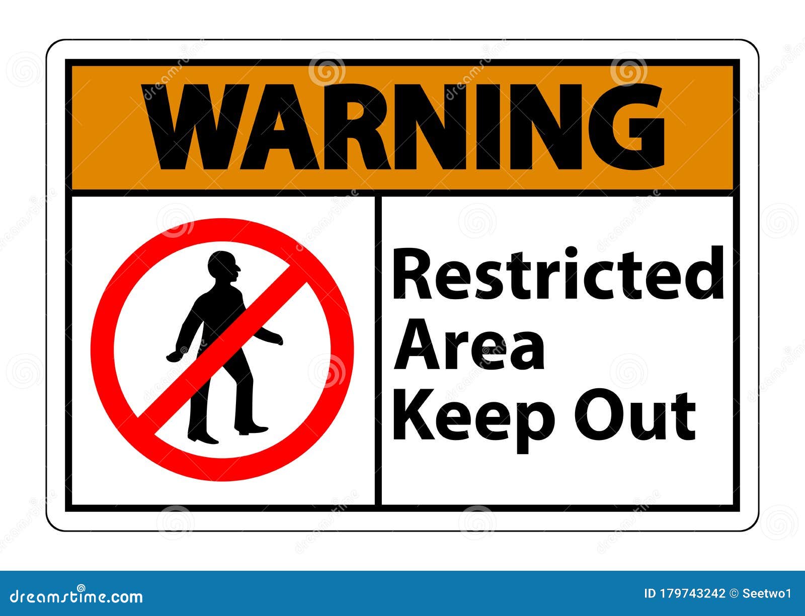 Restricted Area Keep Out Symbol Sign on White Background Stock Vector ...