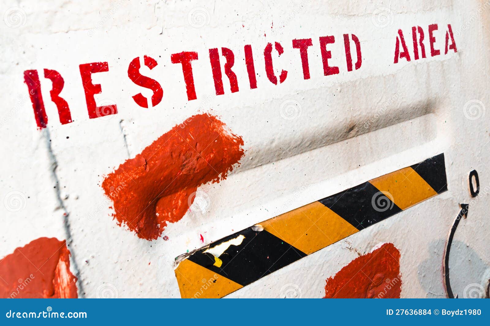 Restricted area notice stock photo. Image of banner, barrier - 27636884