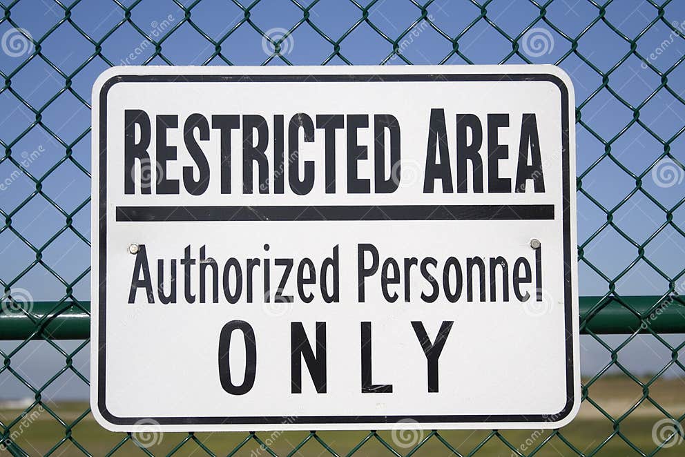 Restricted Area Sign stock image. Image of fence, secure - 876989