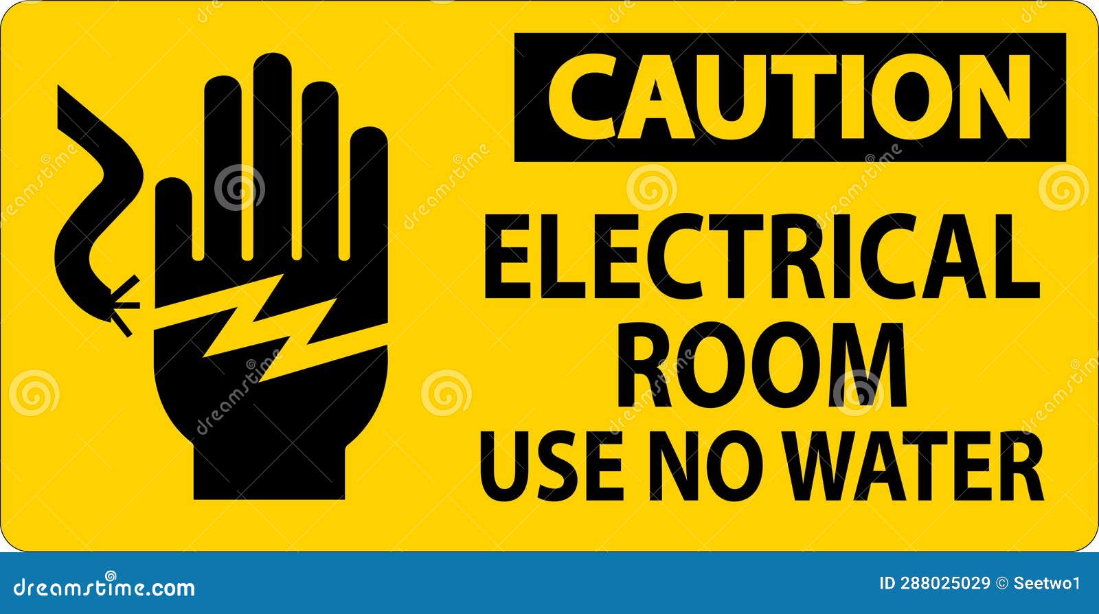 Restricted Area Sign Caution Electrical Room Use No Water Stock Vector ...