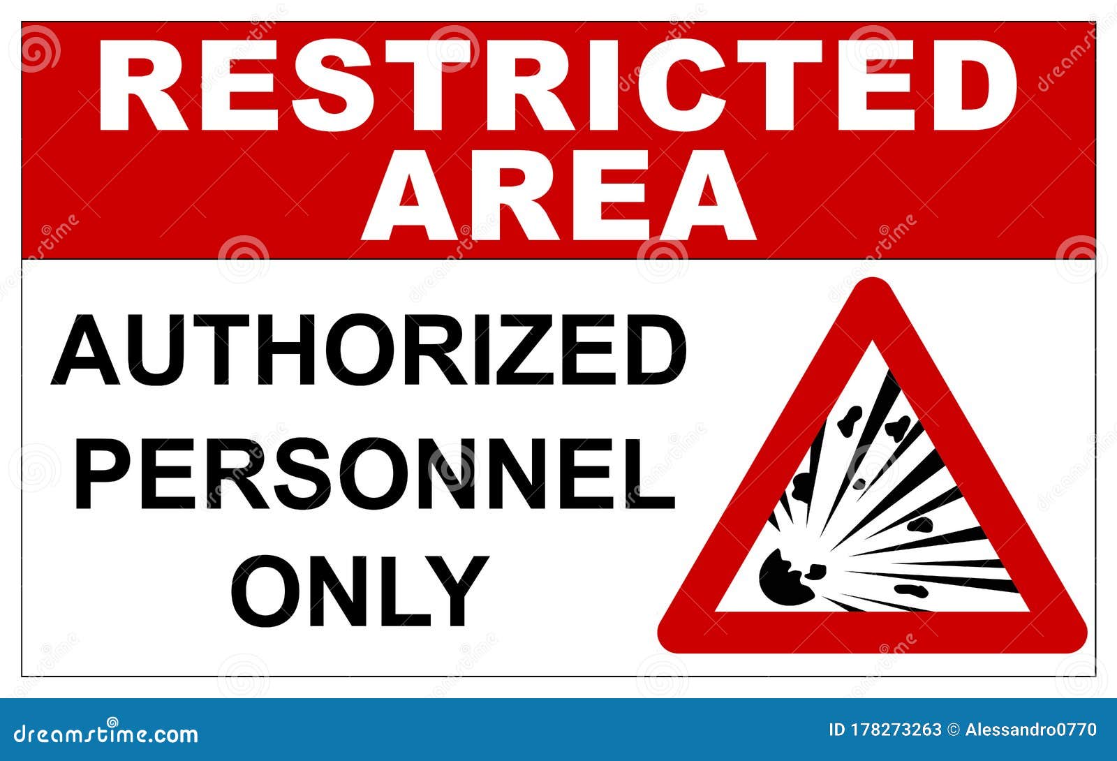 Restricted Area Sign for Explosive Substances Stock Illustration ...