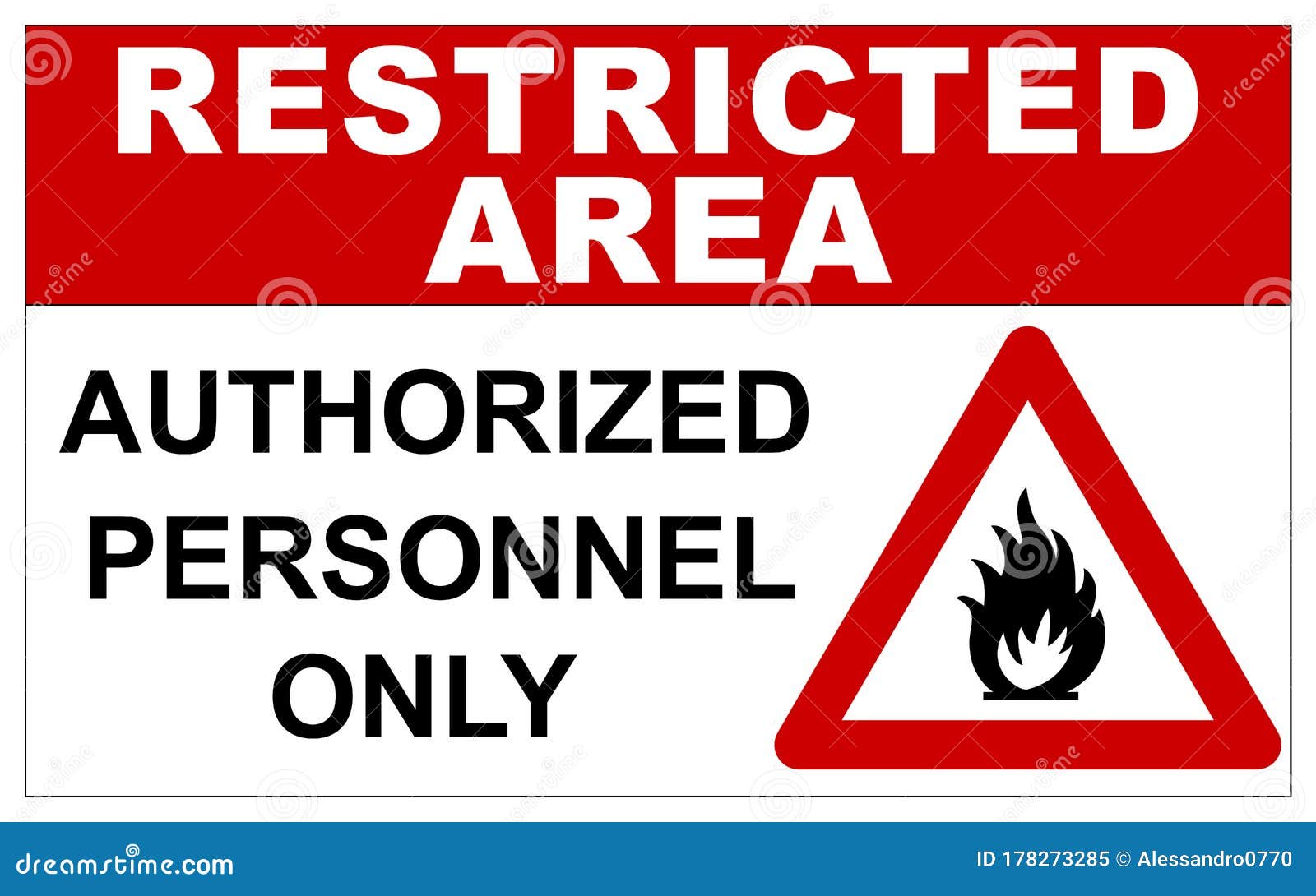Restricted Area Sign for Fire Stock Illustration - Illustration of ...