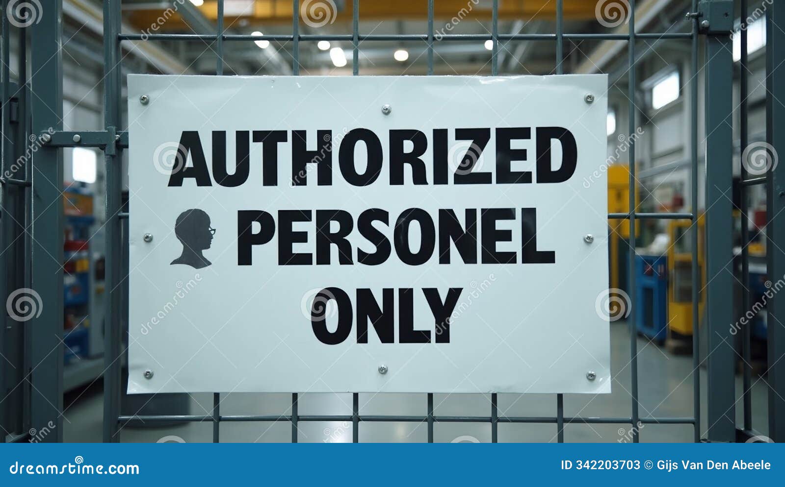 Restricted Area Sign on Gate AUTHORIZED PERSONNEL only in Black on ...