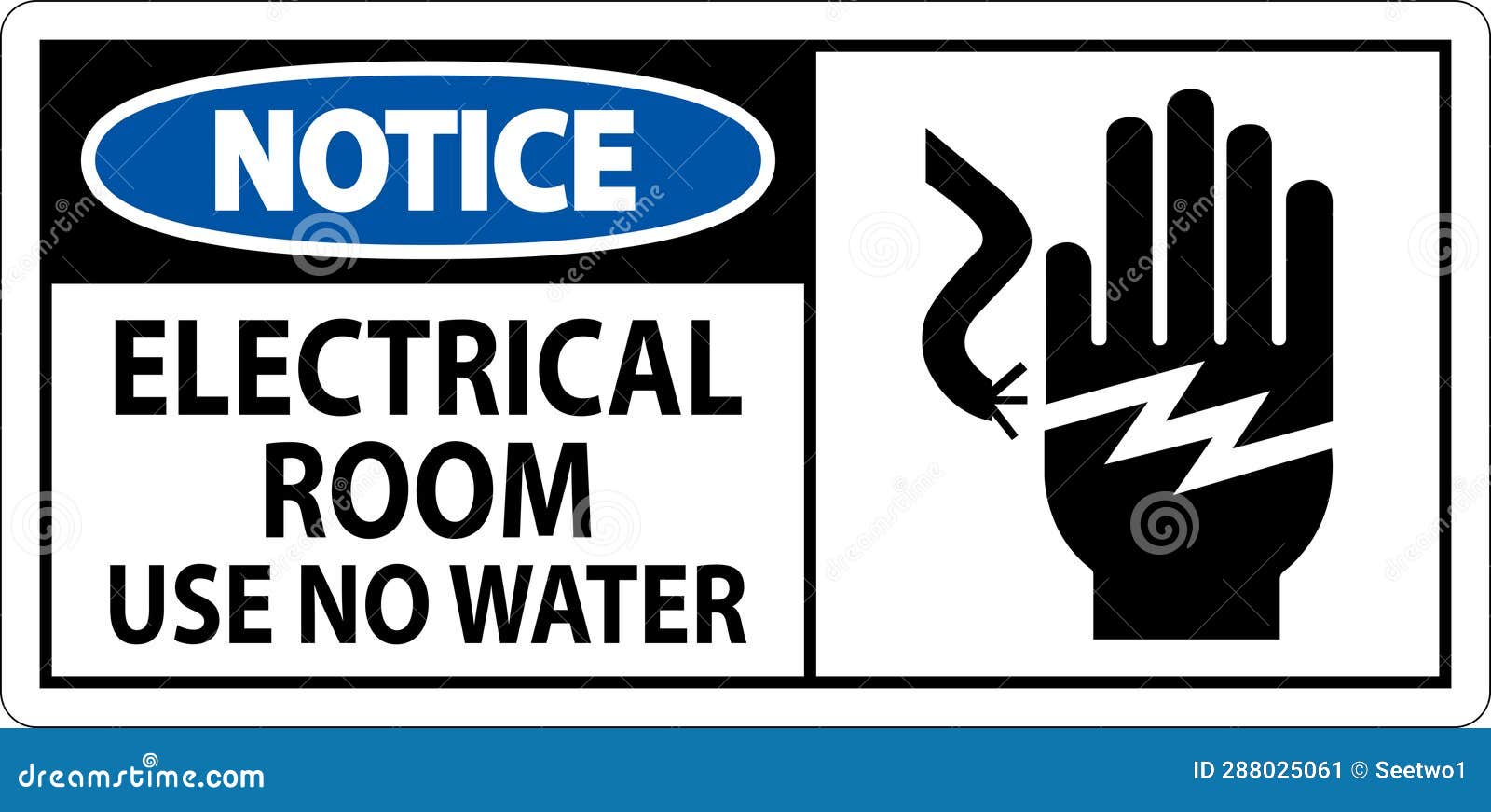 Notice Electrical Shock Hazard Symbol Sign, Vector Illustration ...