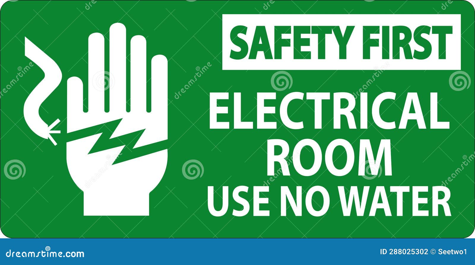 Restricted Area Sign Safety First Electrical Room Use No Water Stock ...