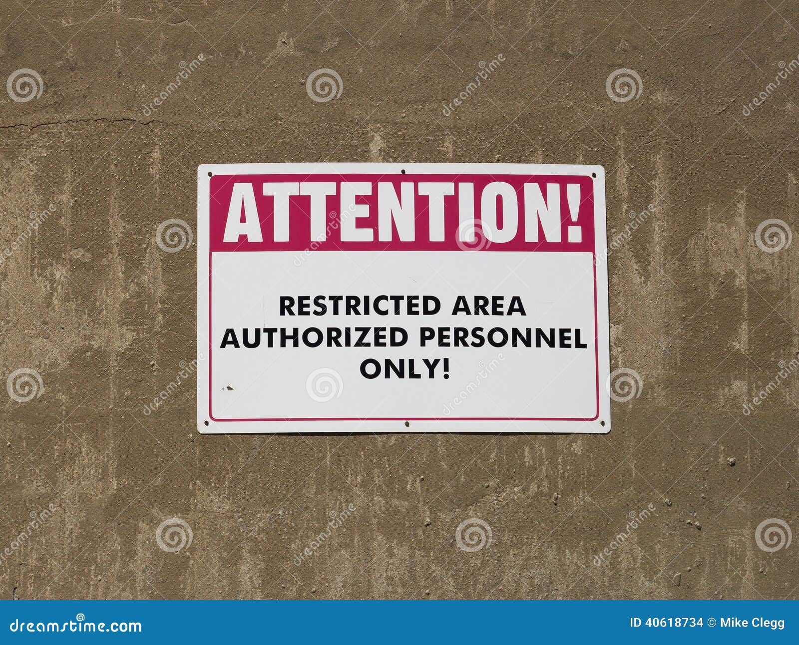 Restricted Area Sign stock photo. Image of bright, message - 40618734