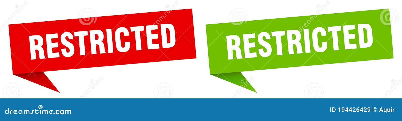 Restricted Banner. Restricted Speech Bubble Label Set Stock Vector ...