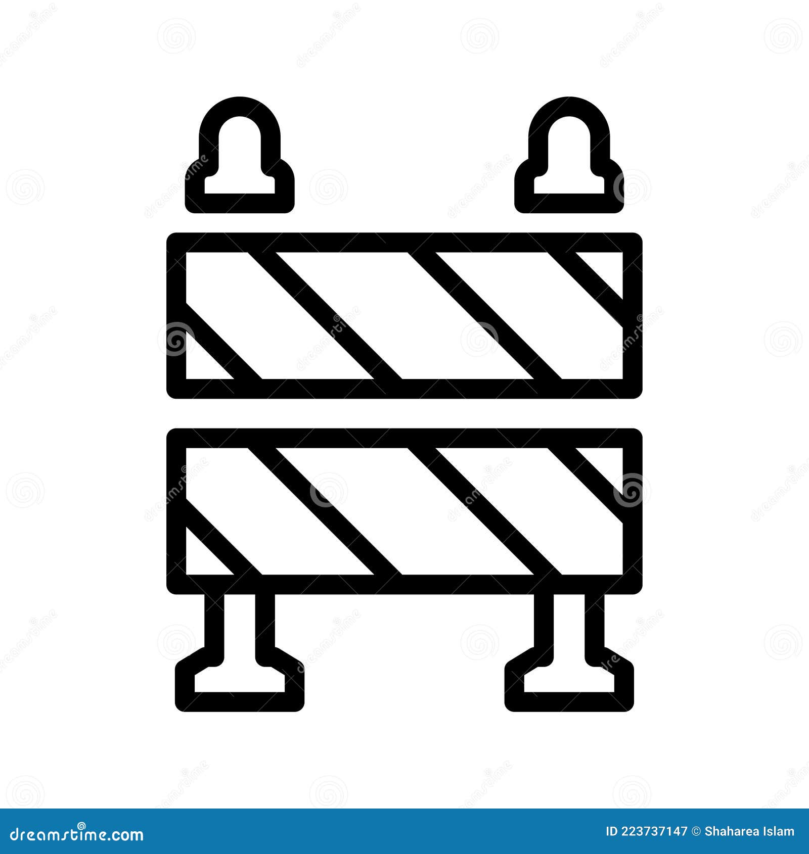 Barrier Restricted Street Stripe Design Drawing Cartoon Vector ...