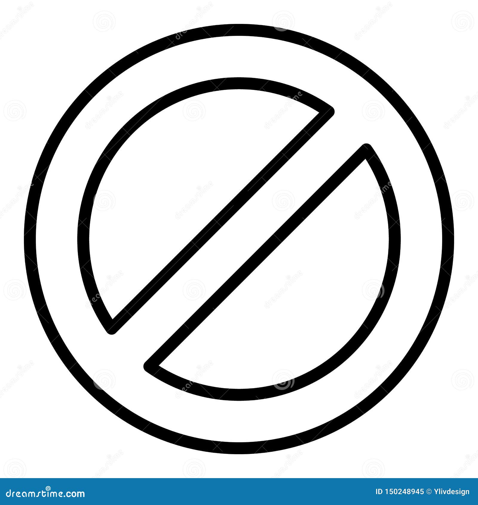 Restricted Circle Icon, Outline Style Stock Vector - Illustration of ...