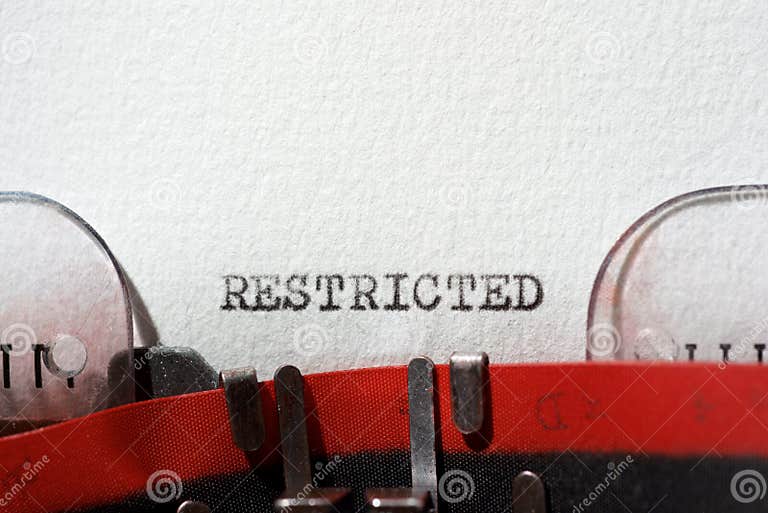 Restricted concept view stock image. Image of typescript - 268497007