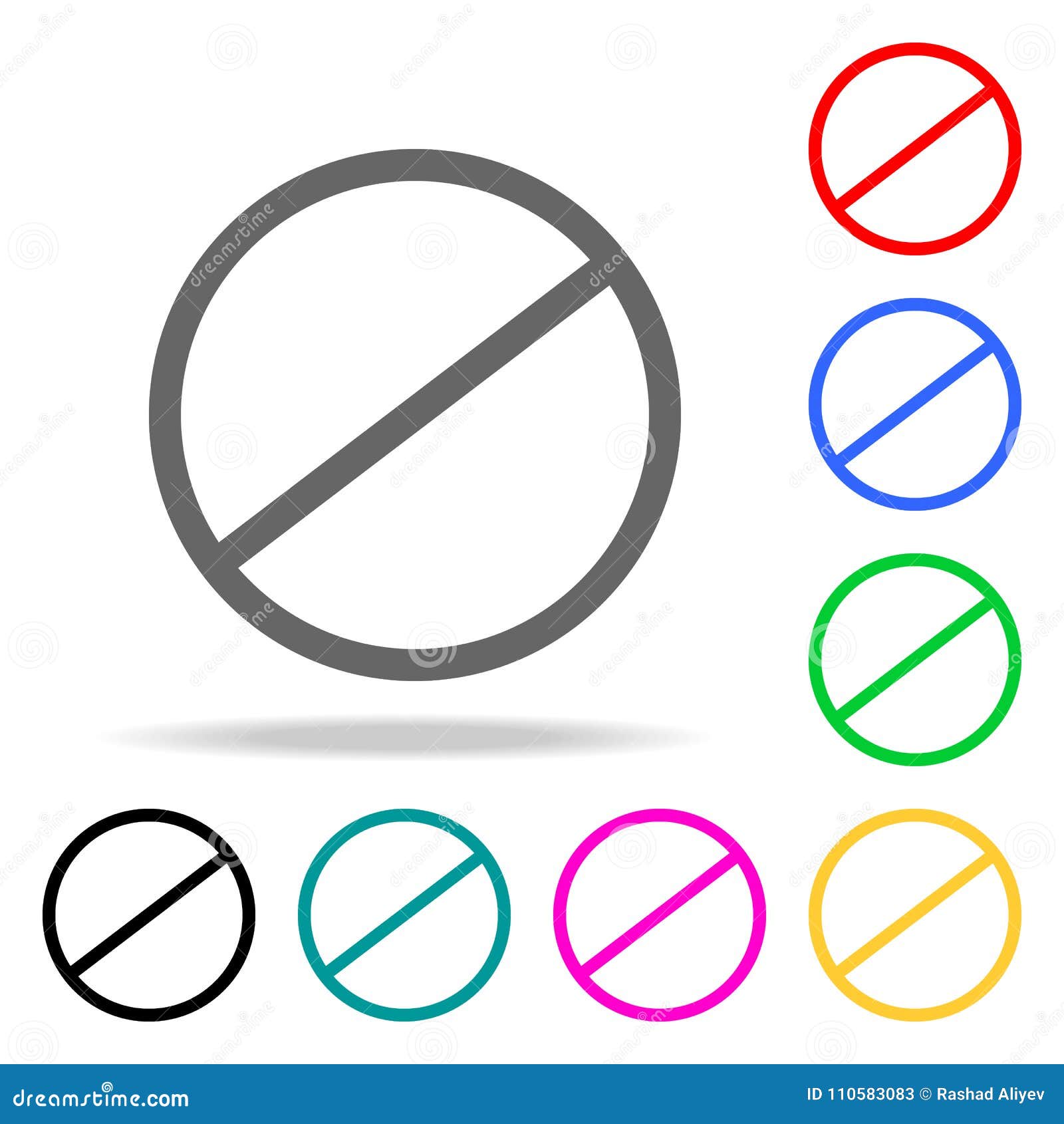 Restricted Icon, Design Website Icon. Elements in Multi Colored Icons ...